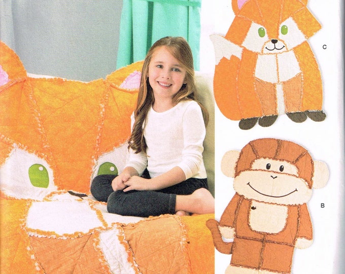 Rag Quilt Sewing Pattern - Fox or Monkey or Pony Rag Quilt Blanket ...