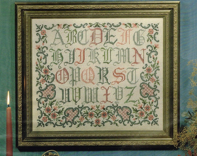 Pink Flower Alphabet Sampler Cross Stitch Pattern Flower - Etsy