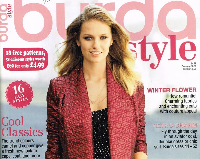 November 2015 Burda Style Sewing Pattern Magazine English Language - Etsy