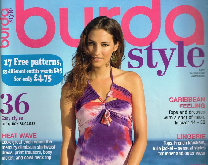 July 2013 Burda Style Sewing Pattern Magazine English Language - Etsy