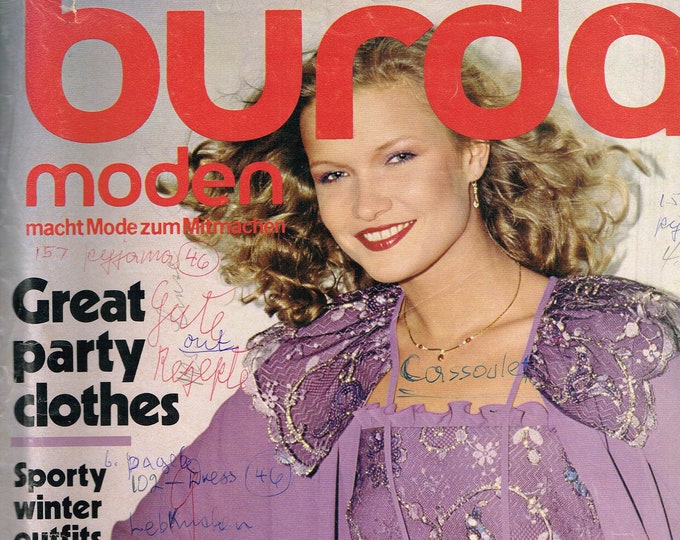 November 1980 Burda Sewing Pattern Magazine English Language - Etsy