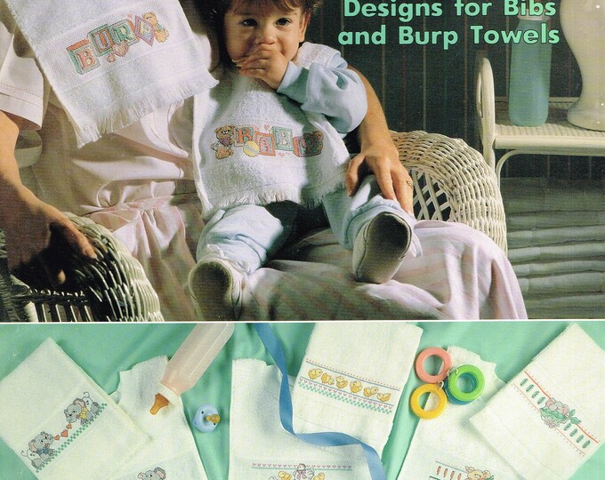Baby Animal Bib or Towel Border Cross Stitch Patterns Bibs & Burps Two ...