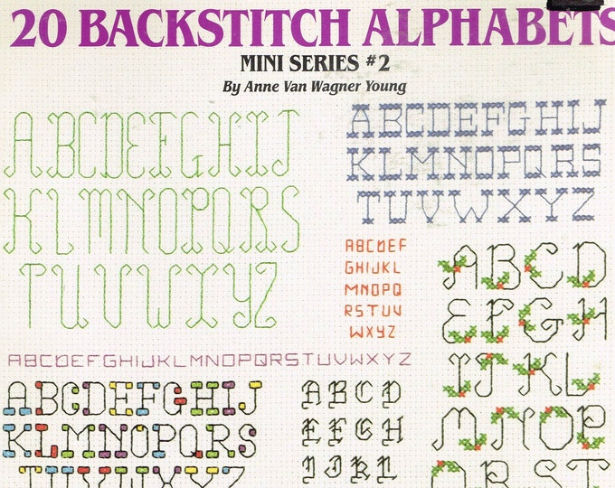 20 Backstitch Alphabet Patterns for Cross Stitch - Leisure Arts 407 - Etsy