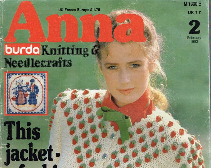 February 1983 Anna Burda Knitting or Crochet Craft Magazine - Etsy