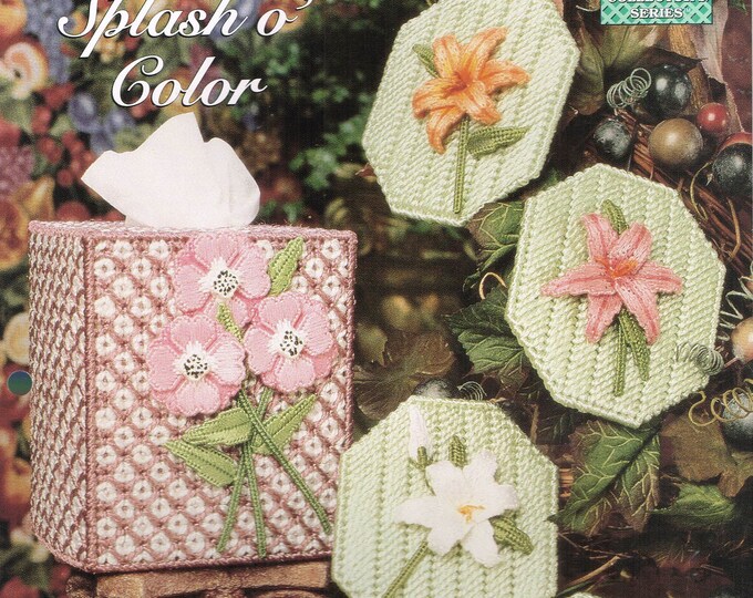 Cosmos Flower Tissue Box Cover & Lily Wall Hanging Plastic Canvas ...
