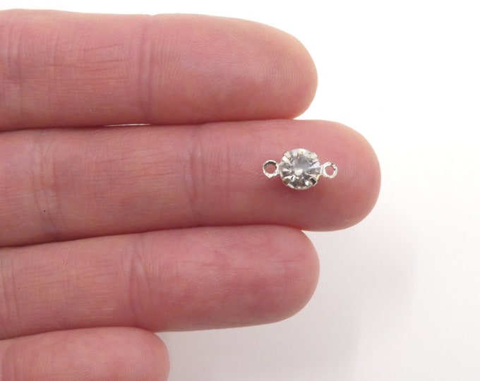 Bow Tie Sideways Connector, Crystal Pave Curved Connector for Bracelet ...