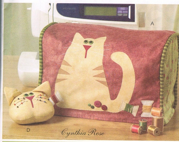 Cat Fabric Sewing Machine Cover or Cat Head Pin Cushion Sewing Pattern ...