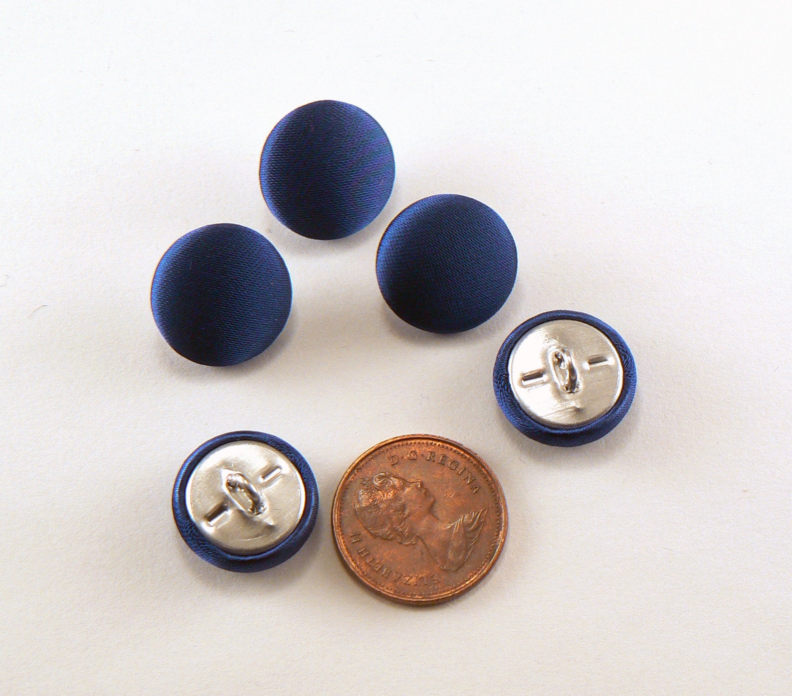 5/8 Royal Blue Satin Fabric Covered Shank Buttons - Etsy
