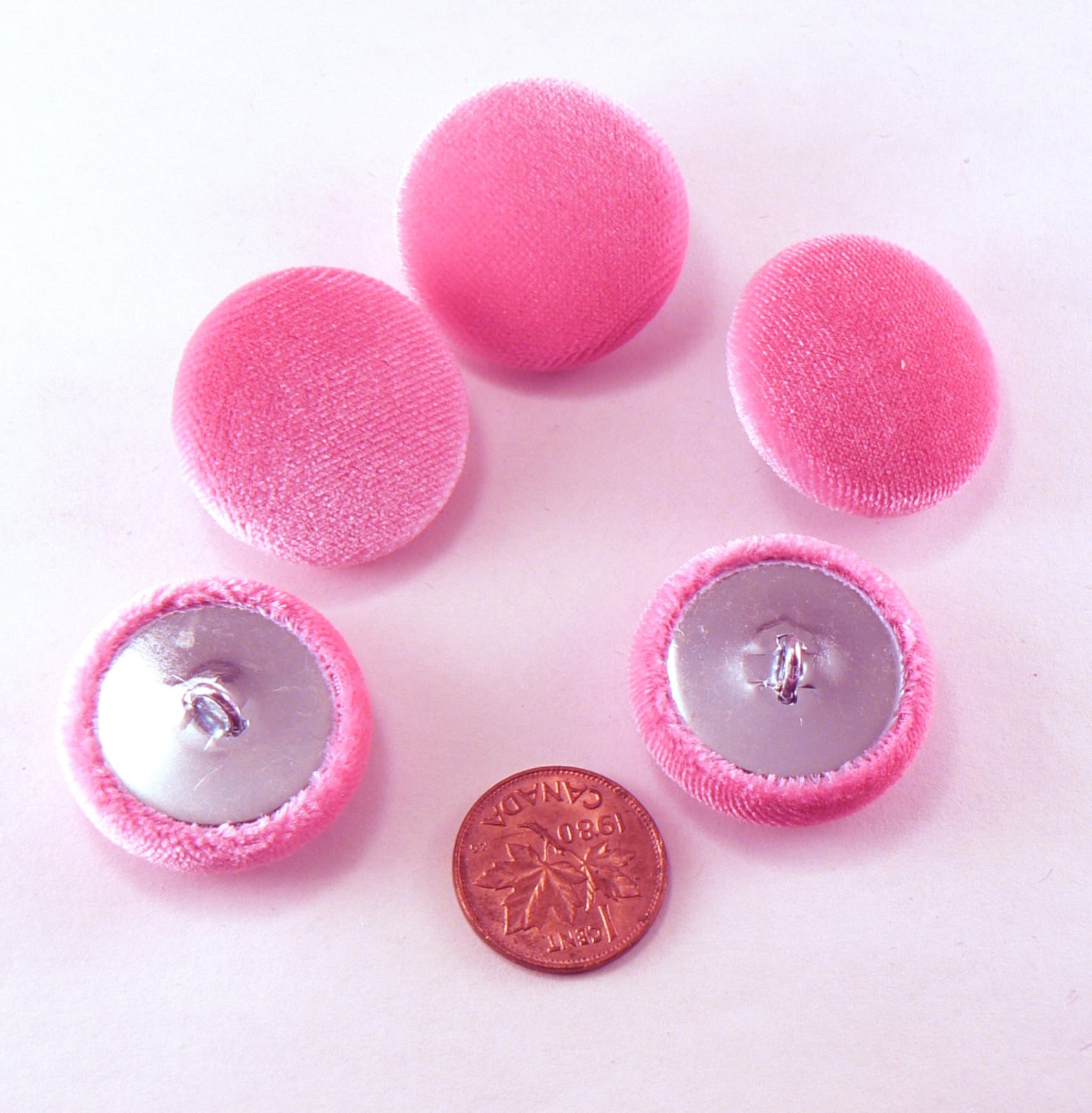 1 Pink Velvet Fabric Covered Shank Buttons 25 Mm Pink - Etsy