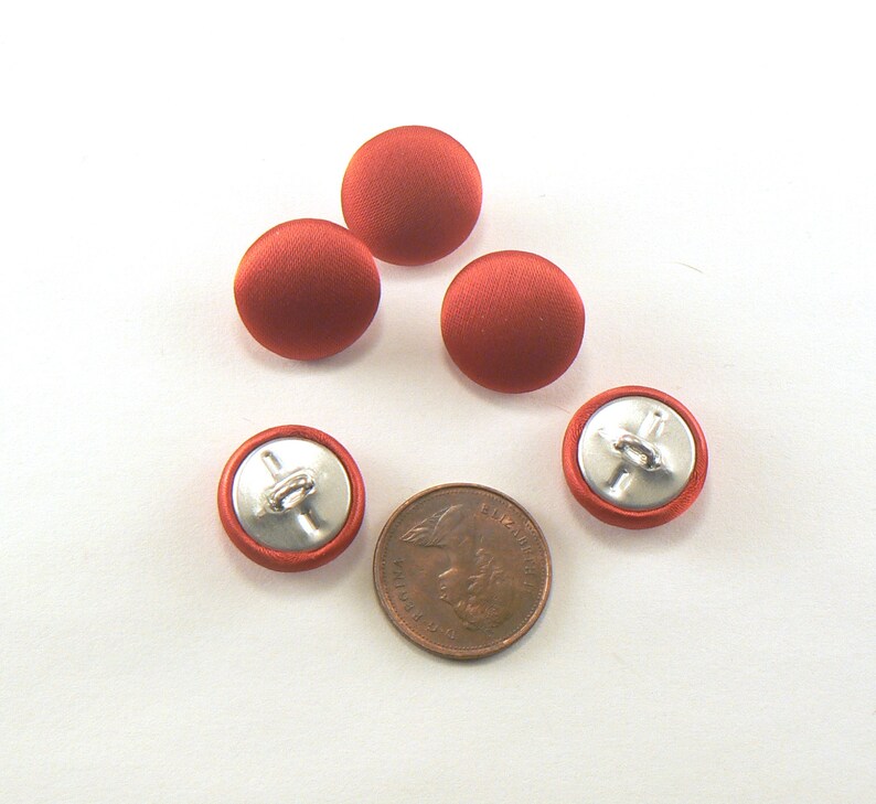 5/8 Red Satin Fabric Covered Shank Buttons 15 Mm Red - Etsy