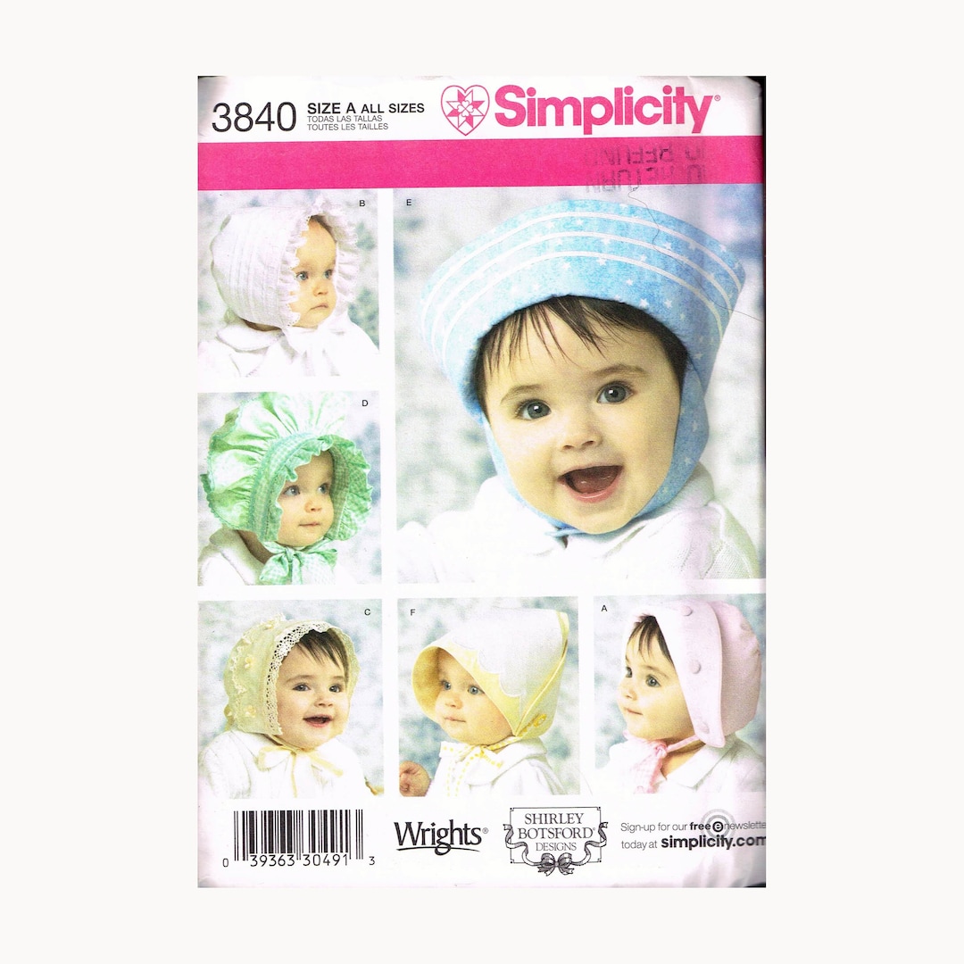 Baby Sailor Hat or Bonnet Sewing Pattern - Simplicity 3840 - Etsy