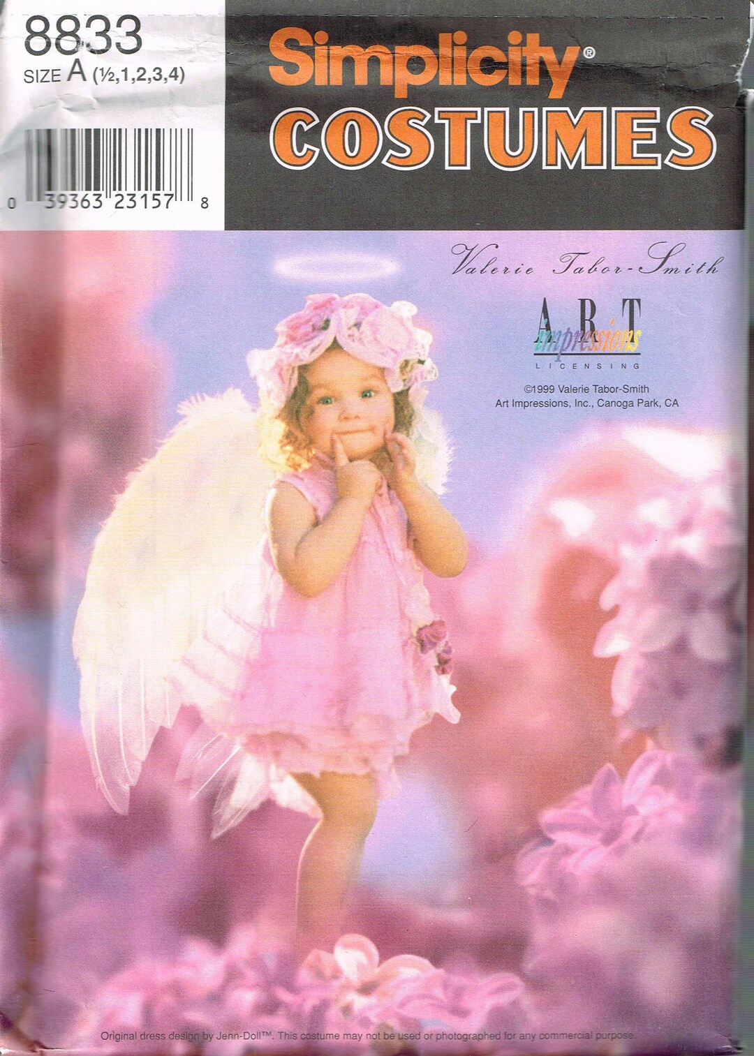 Baby or Toddler Angel Costume With Wings Sewing Pattern Simplicity 8833 ...