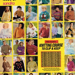 September 1990 Sandra Knitting Magazine Misses Mens & | Etsy