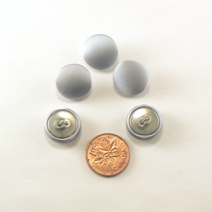 5/8" Silver Grey Satin Fabric Covered Shank Buttons - Etsy