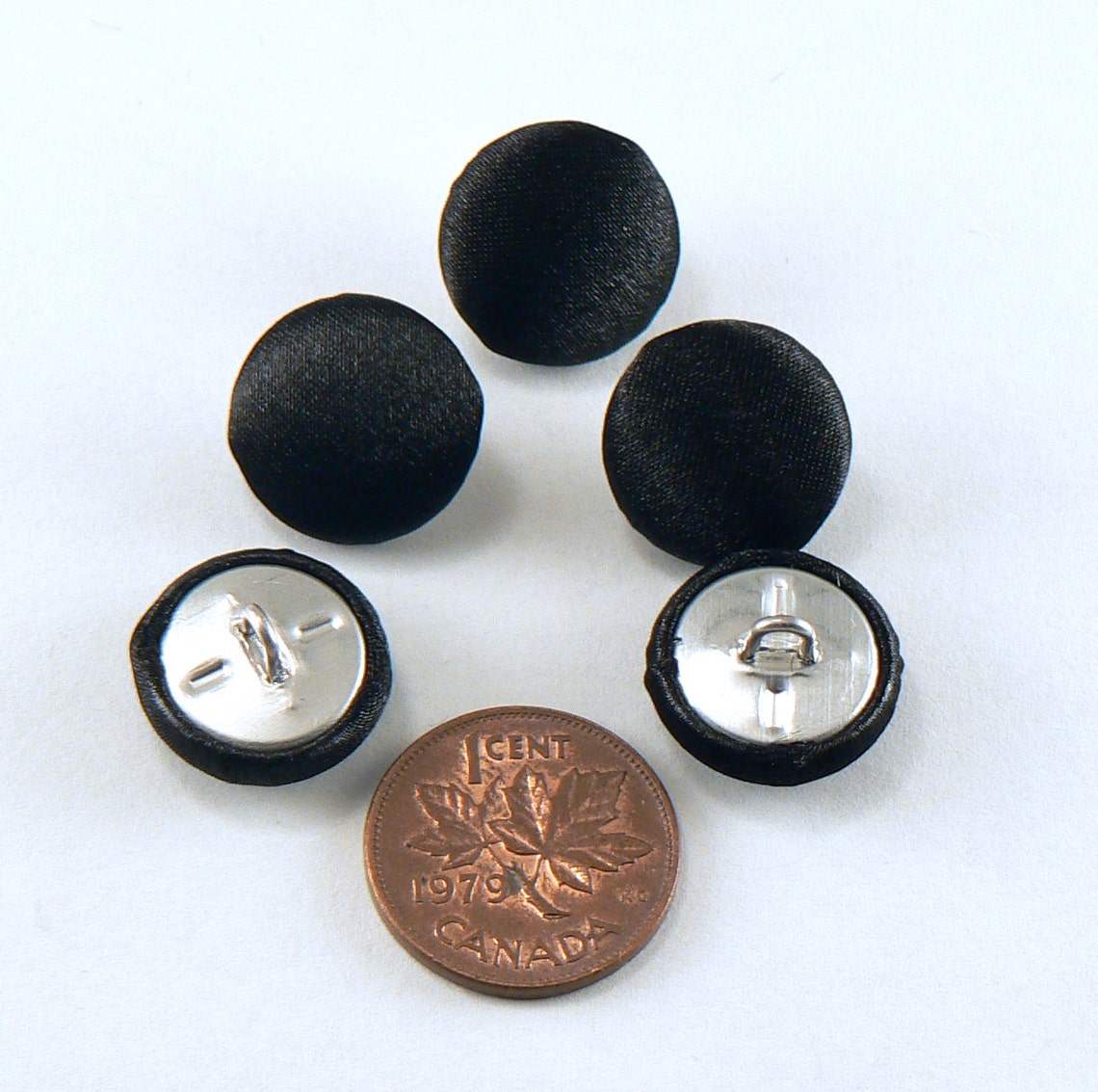 5/8 Black Satin Fabric Covered Shank Buttons 15 Mm - Etsy
