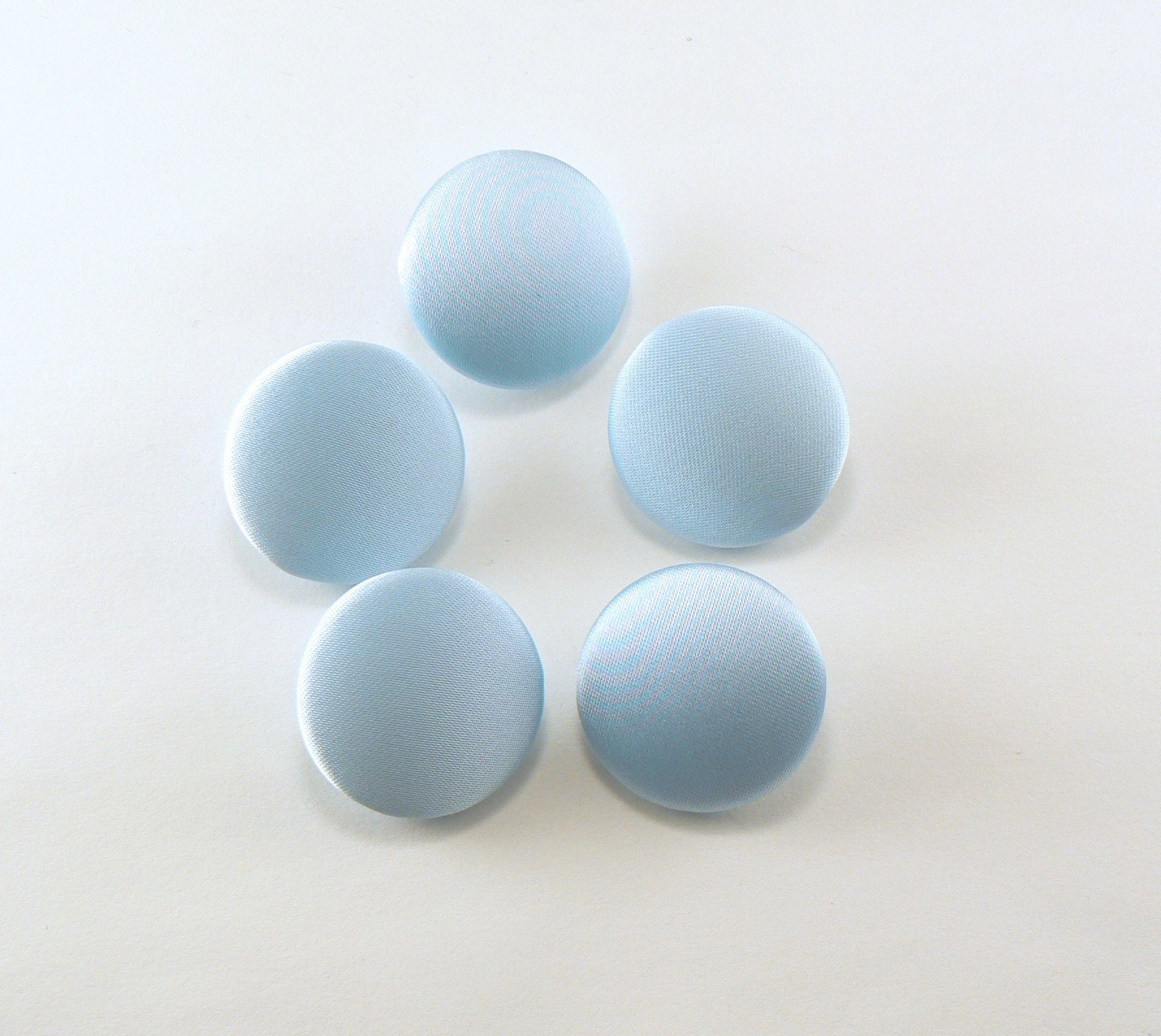 1" Pale Blue Satin Fabric Covered Shank Buttons - 25 Mm Blue Sewing ...