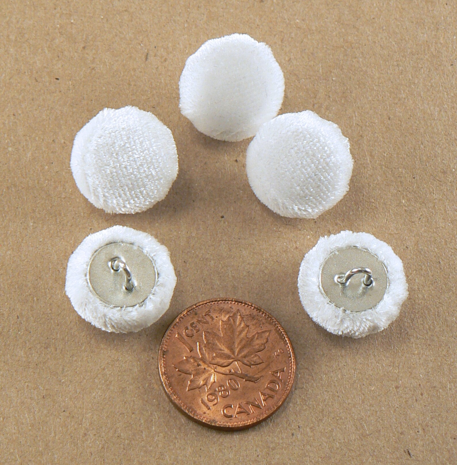 1/2 White Velvet Fabric Covered Shank Buttons 13 Mm - Etsy