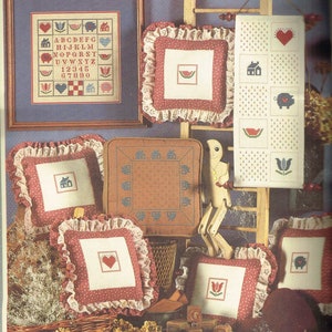 Country Quilt Block Welcome Cross Stitch Pattern Folk Art | Etsy