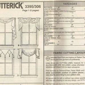 Easy Swag Curtain or Valance Curtan Sewing Pattern Butterick 3395 - Etsy