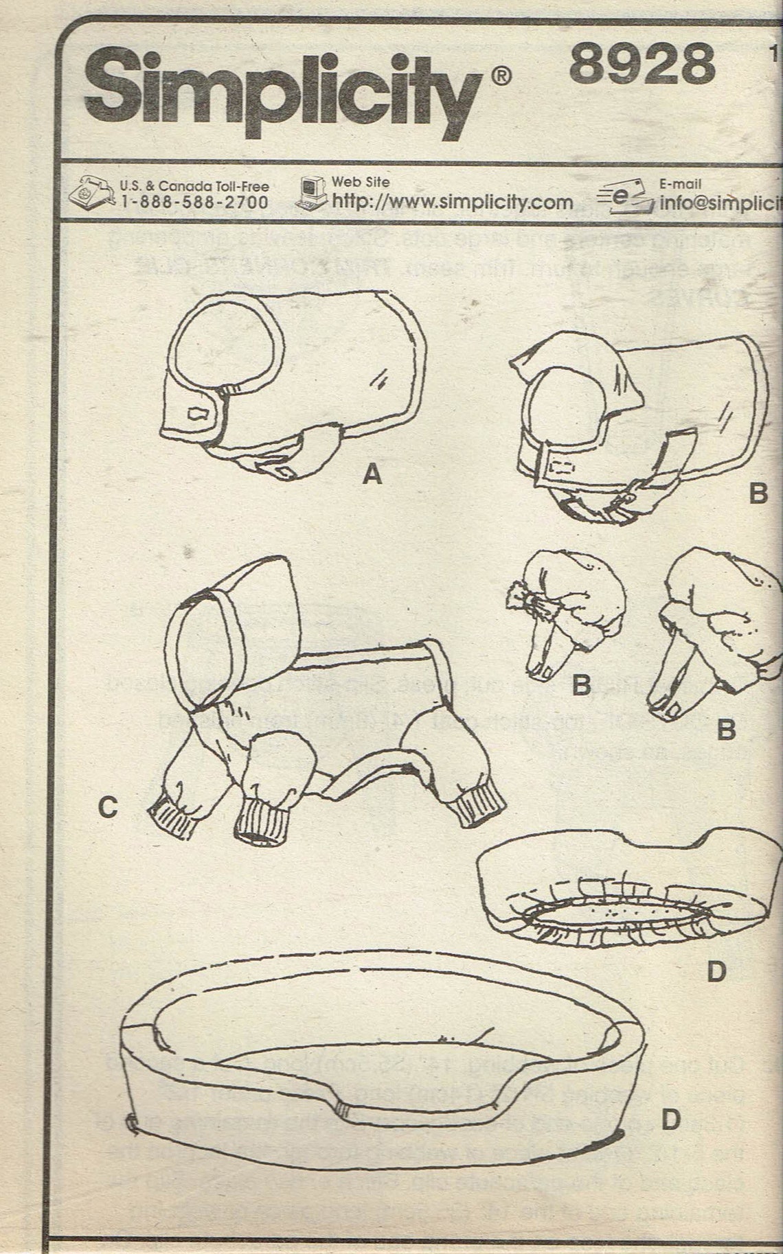 Round Pet Bed Sewing Pattern or Dog Coat Sewing Pattern - Simplicity ...