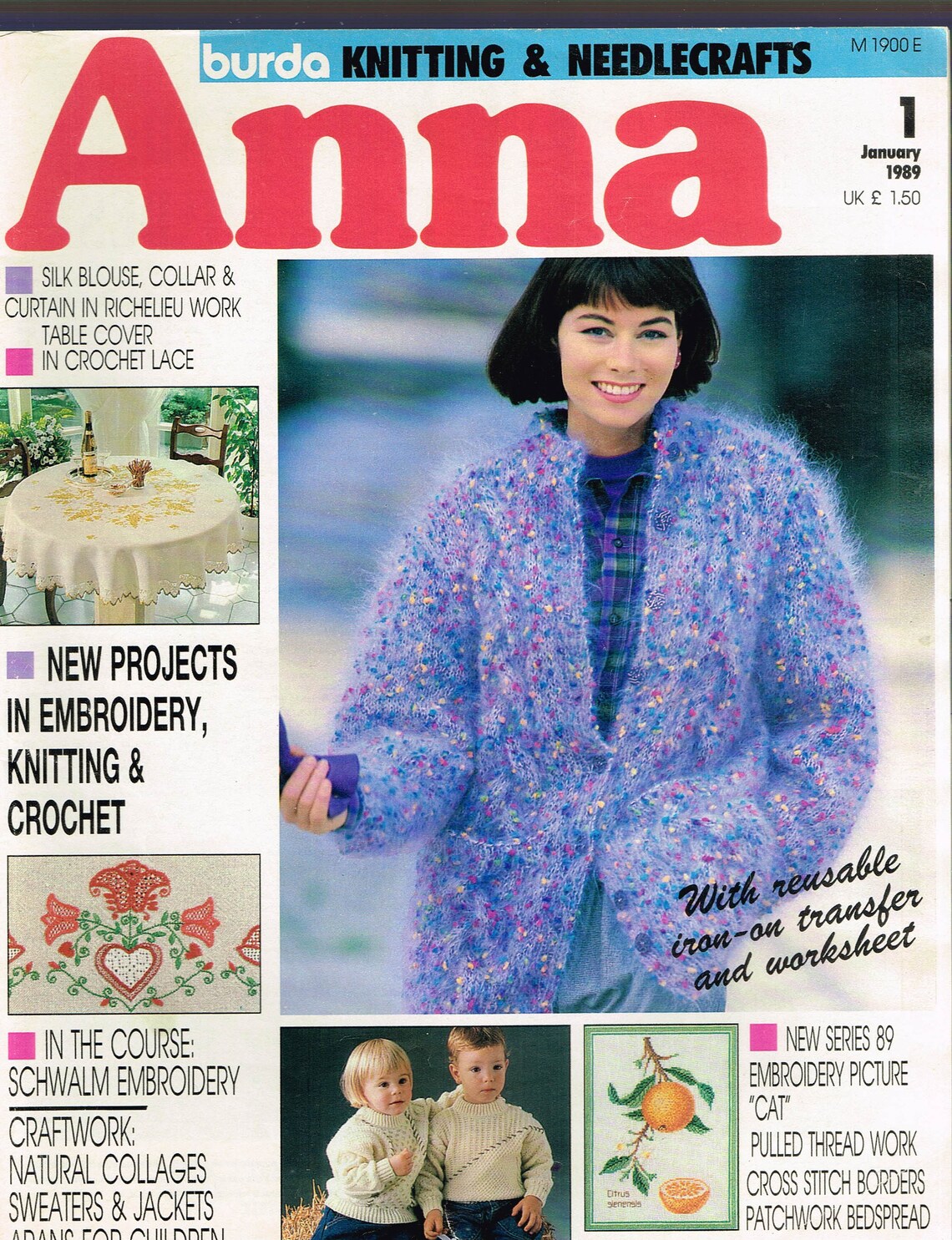 Enero 1989 Anna Burda Knitting or Crochet Craft Magazine | Etsy