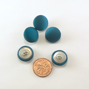 5/8" Teal Green Satin Fabric Covered Shank Buttons - Etsy