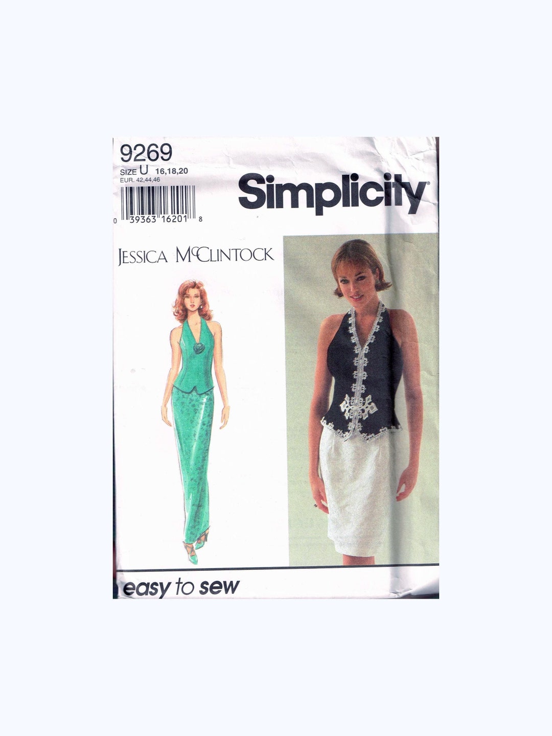 Size 16-20 Misses' Easy Formal Sleeveless Bustier Top & Pencil Skirt ...