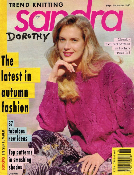 September 1990 Sandra Knitting Magazine Misses Mens & | Etsy