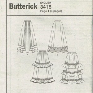 Misses' Size 6-10 Historical Victorian Long Skirt Sewing Pattern ...