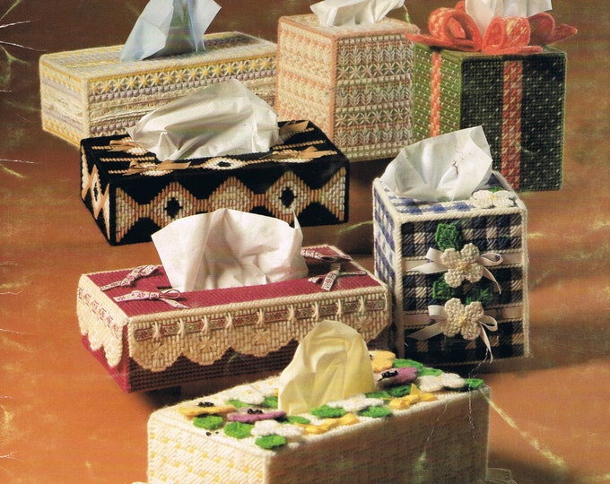 PLASTIC CANVAS - Pretty Pretty Tissue Boxes in Plastic Canvas Patterns ...