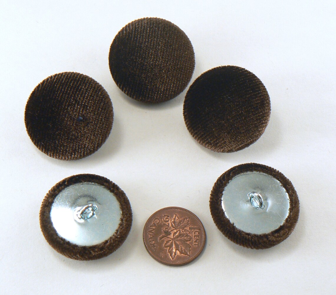 1 Brown Velvet Fabric Covered Shank Buttons 25 Mm - Etsy