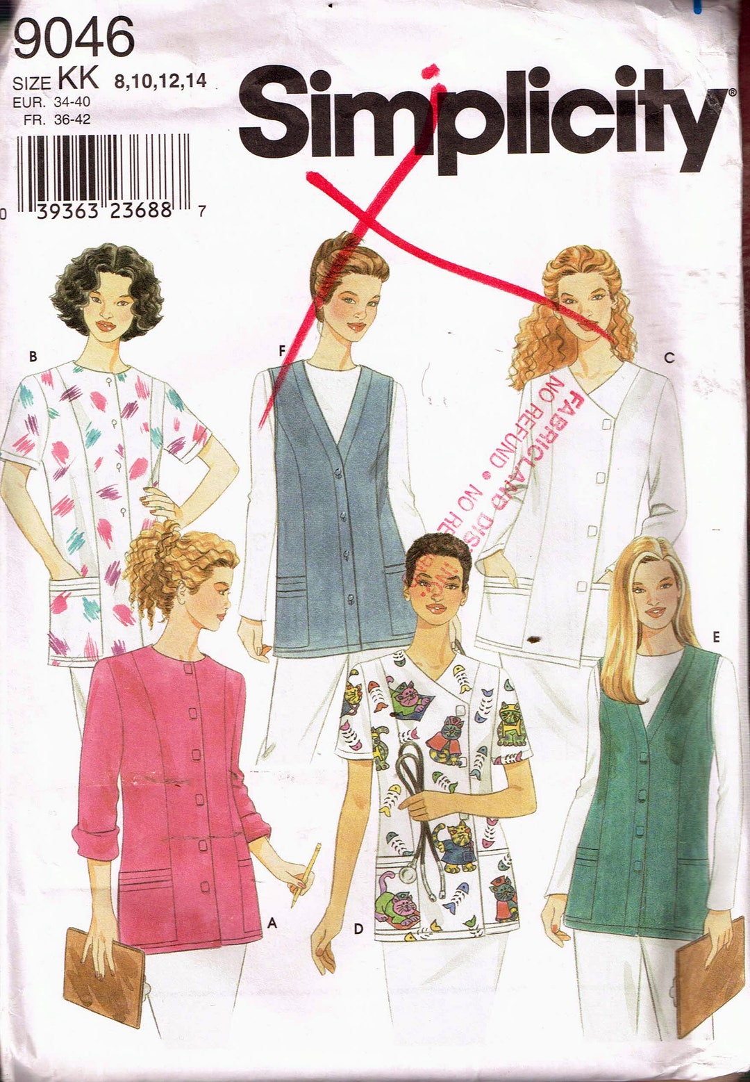 Size 8-14 V Neck Side Button Nurse Scrubs Top Sewing Pattern - Etsy