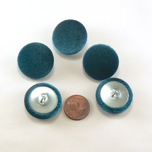 1" Teal Green Velvet Fabric Covered Shank Buttons - Etsy