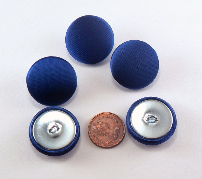 1 Royal Blue Satin Fabric Covered Shank Buttons 25 Mm | Etsy