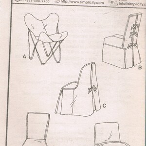 Tie Back Wooden Chair Cover Craft Sewing Patterns Simplicity 8261 - Etsy