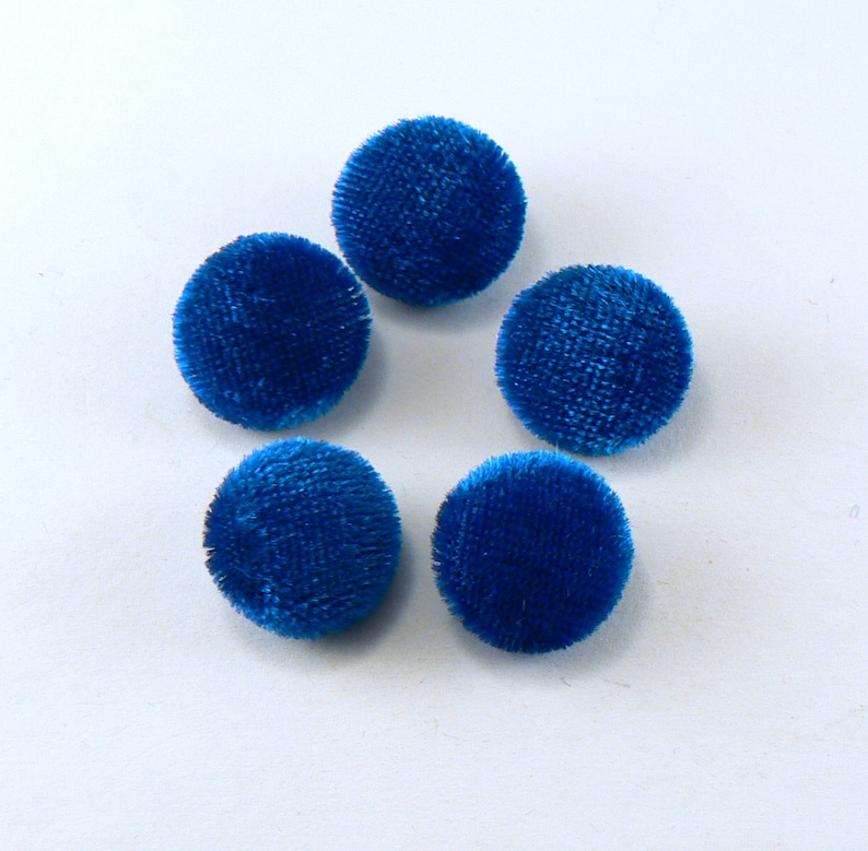 5/8 Blue Velvet Fabric Covered Shank Buttons 15mm Blue - Etsy