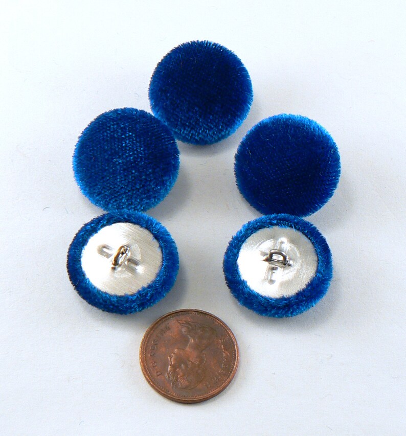 3/4" Blue Velvet Fabric Covered Shank Buttons - Etsy