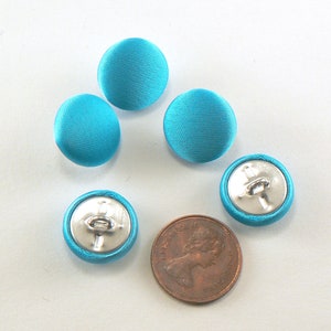 5/8" Turquoise Satin Fabric Covered Shank Buttons - Etsy