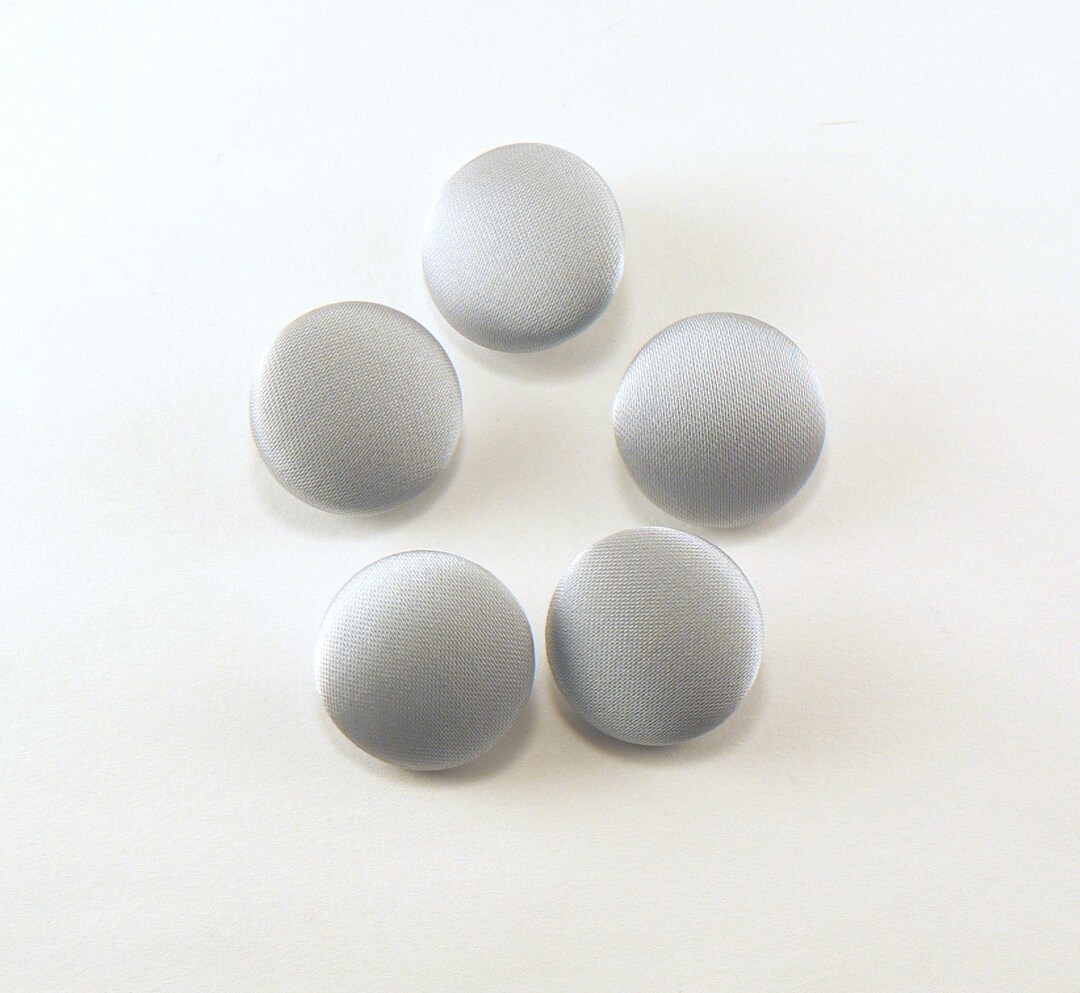 3/4" Silver Grey Satin Fabric Covered Shank Buttons - Etsy