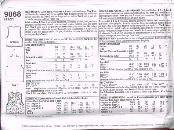 Sewing & Fiber Kits & How To Craft Supplies & Tools Simplicity 9068 ...