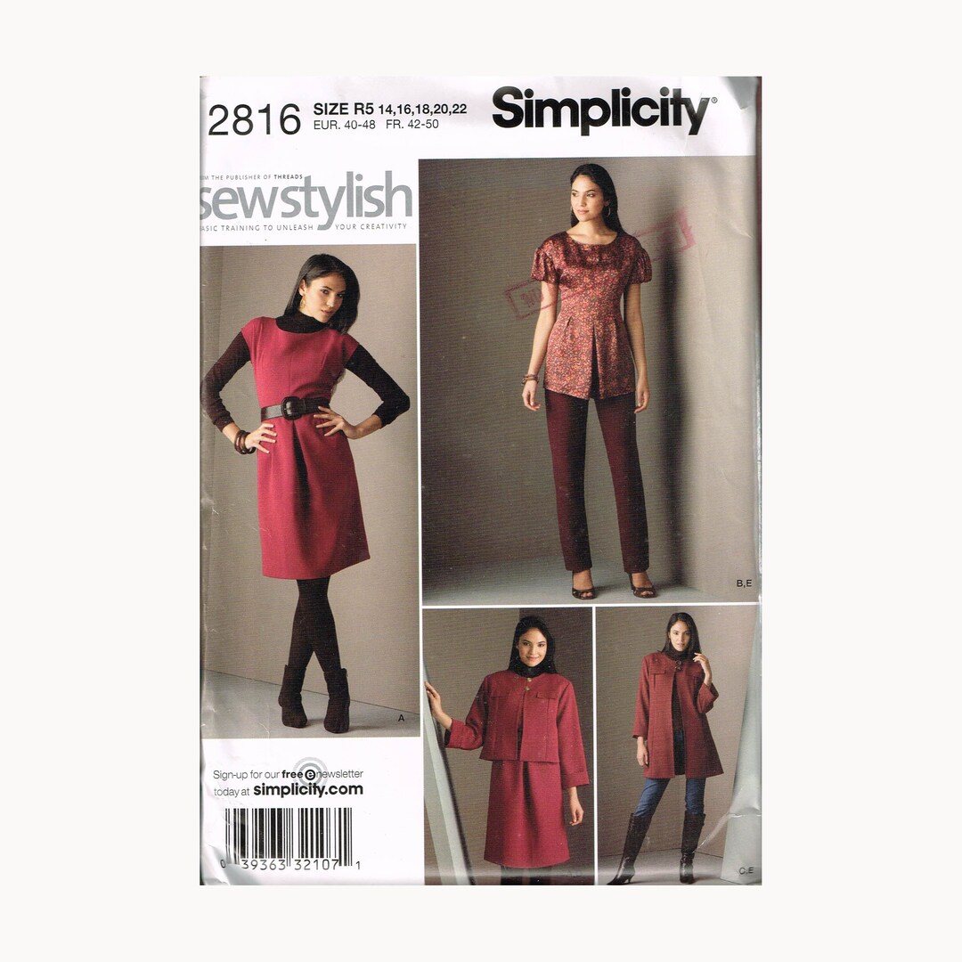 Simplicity 2816 Sewing Pattern: Plus Size Jumper Dress, Tunic, Swing ...
