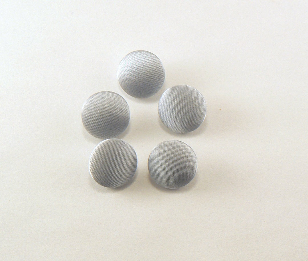 5/8" Silver Grey Satin Fabric Covered Shank Buttons - Etsy