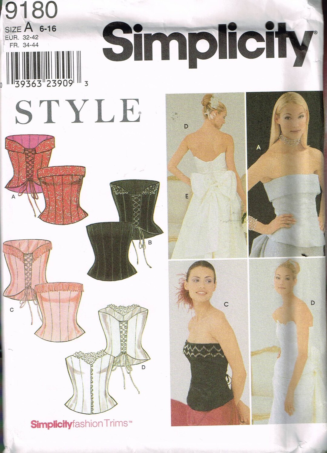 Size 6-16 Misses' Back Lacing Bustier Corset Top Sewing - Etsy