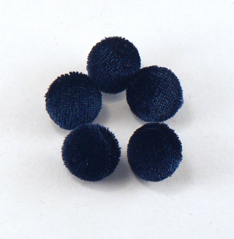 1/2 Navy Blue Velvet Fabric Covered Shank Buttons 13mm | Etsy