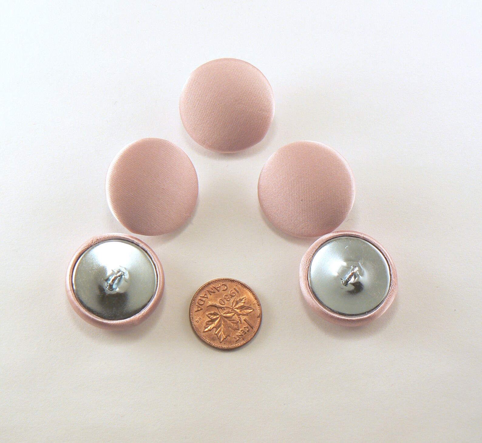 1 Pale Pink Satin Fabric Covered Shank Sewing Buttons | Etsy
