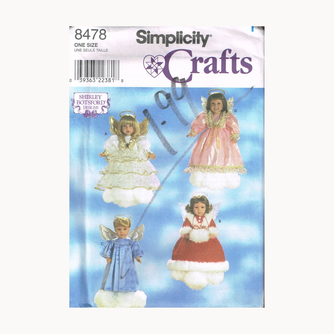 18" Tall Doll Angel Dress Costume Sewing Pattern - Simplicity 8478 - Etsy