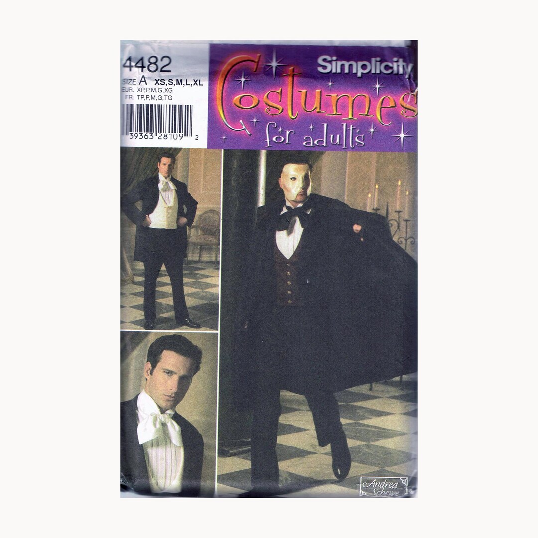 Size XS-XL Men's Victorian Suit With Cape Costume Sewing Pattern ...