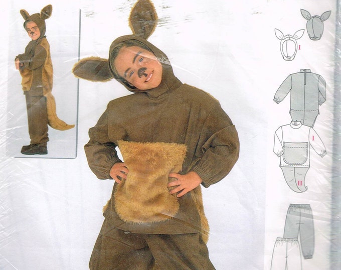 Size 4-9 Boys or Girls Kangaroo Jumpsuit Costume Sewing Pattern Animal ...