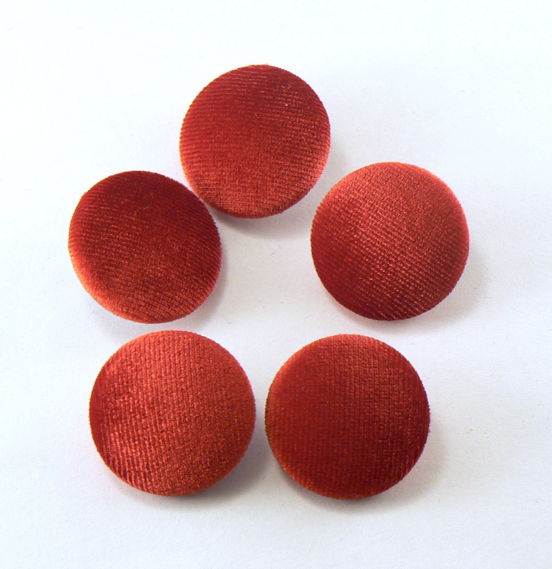 1" Red Velvet Fabric Covered Shank Buttons - Etsy