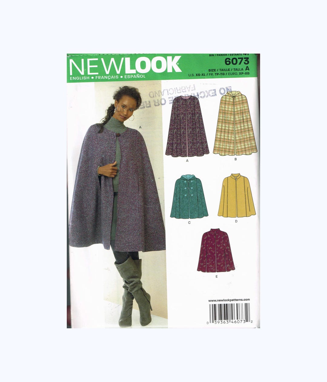 Misses' Size 6-24 Easy Cape Sewing Pattern - New Look 6073 - Etsy